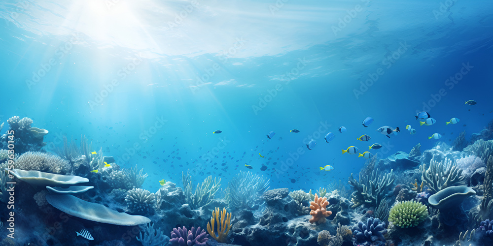 oceanic biodiversity of underwater environment with marine life oceanic ...