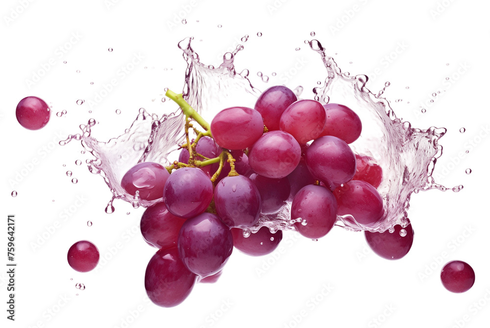 Grape Falling Isolated on surreal highly detailed transparent ...