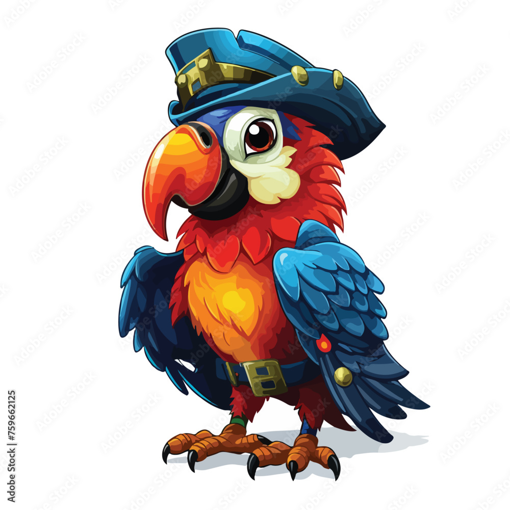 Cartoon Pirate Parrot Vector Clip Art Illustration Stock Vector Adobe Stock