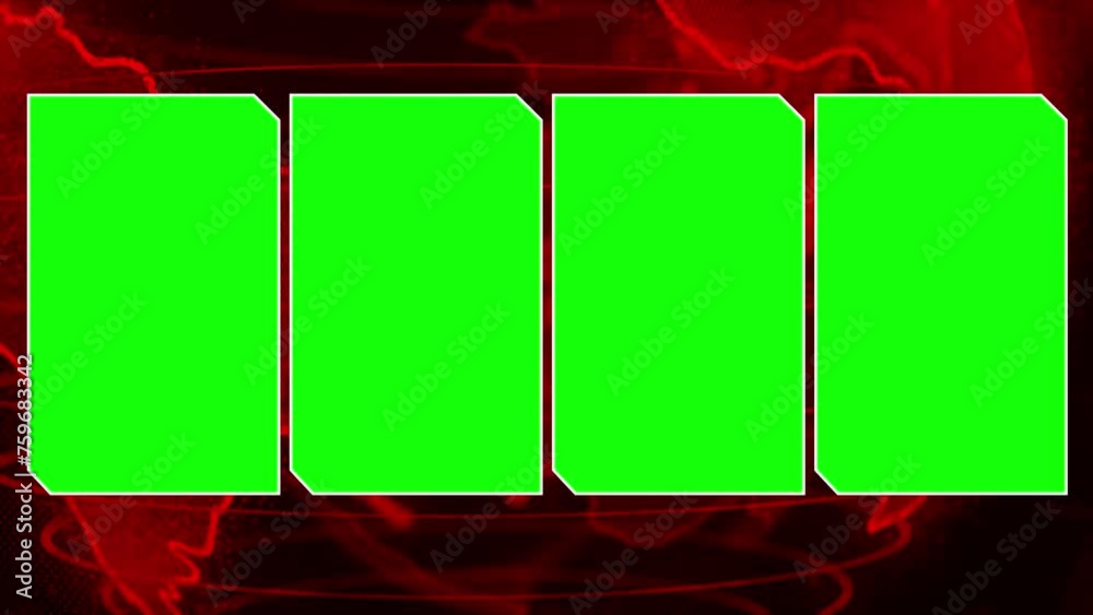 News Studio Template with 4 Green Screen Windows. Dynamic News ...