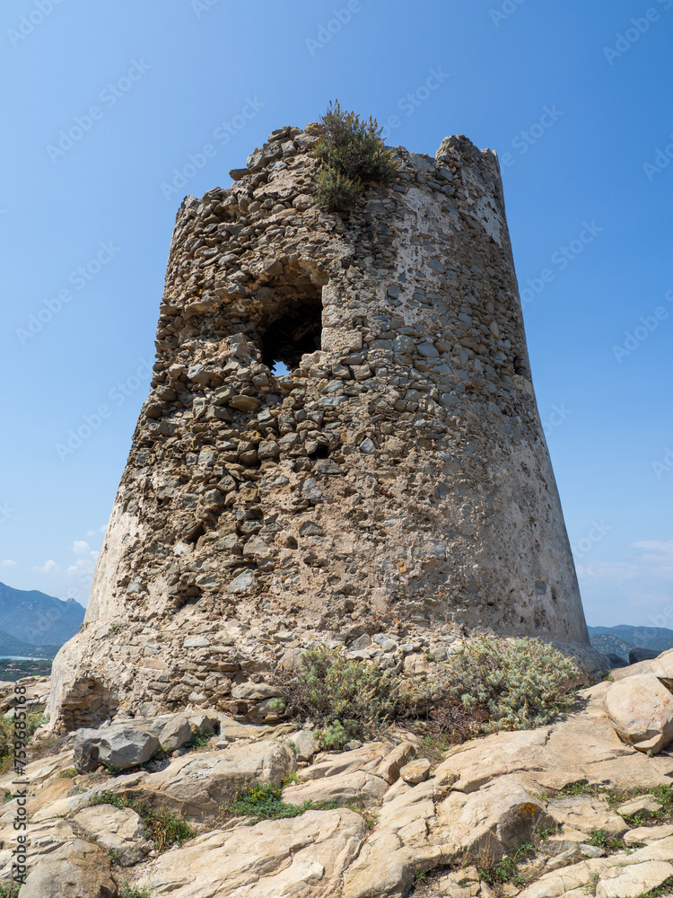 The Porto Giunco tower is a Spanish watchtower located on the ...