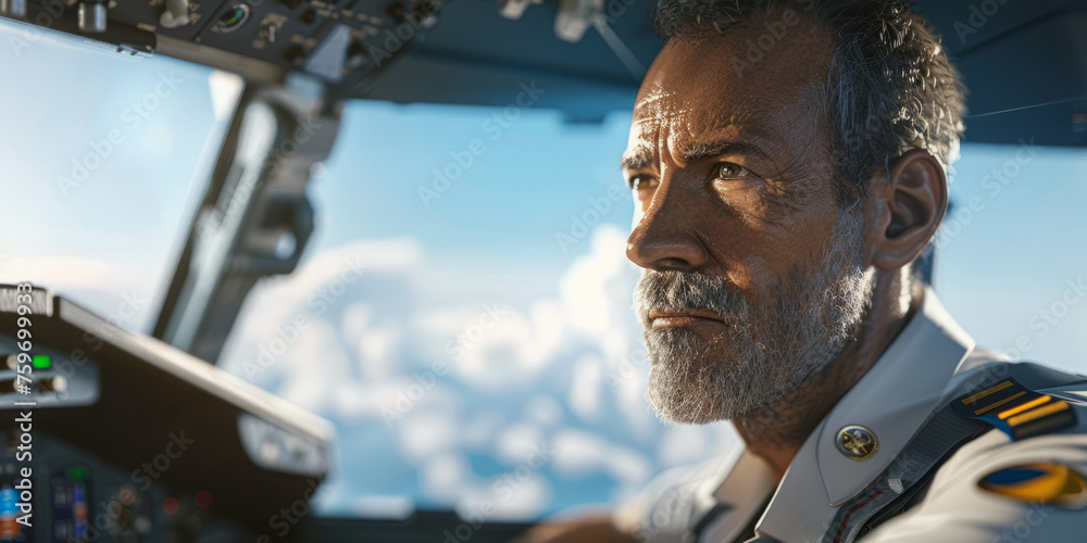 A professional pilot maneuvers the aircraft with precision, framed by a ...