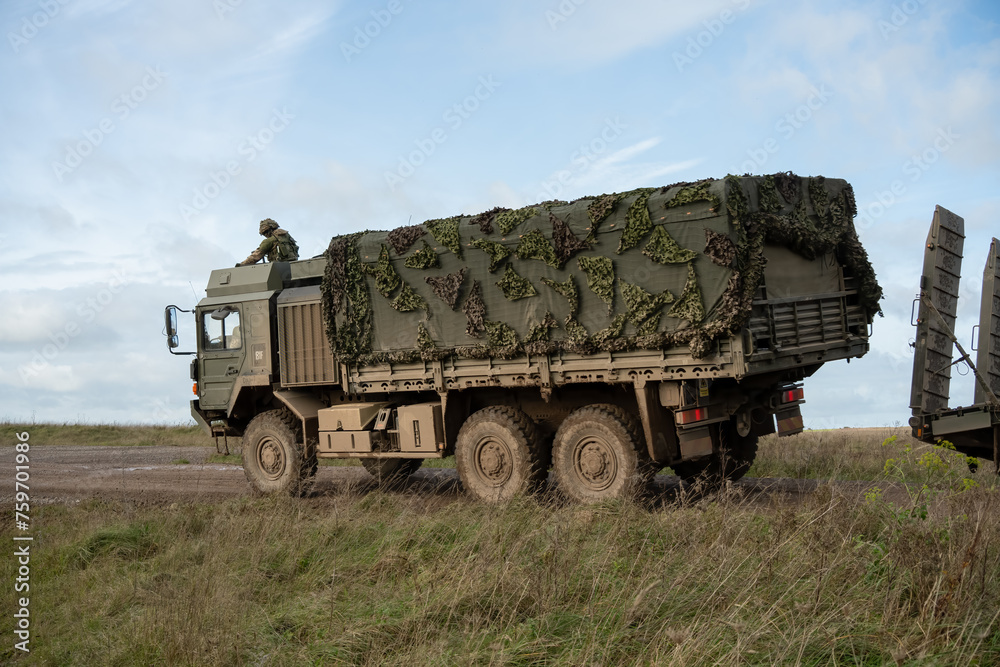 British army MAN HX58 6x6 Heavy Utility Truck EPLS in action on a ...