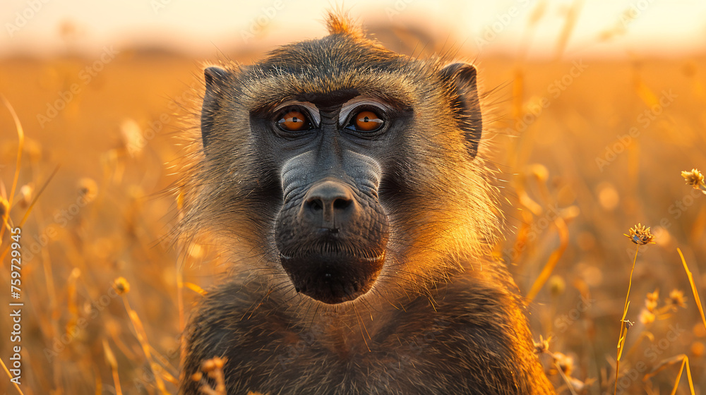 wildlife photography, authentic photo of a baboon in natural habitat ...