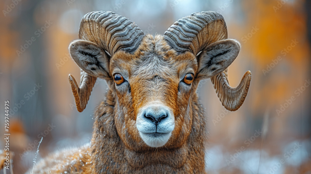 wildlife photography, authentic photo of a ram in natural habitat ...