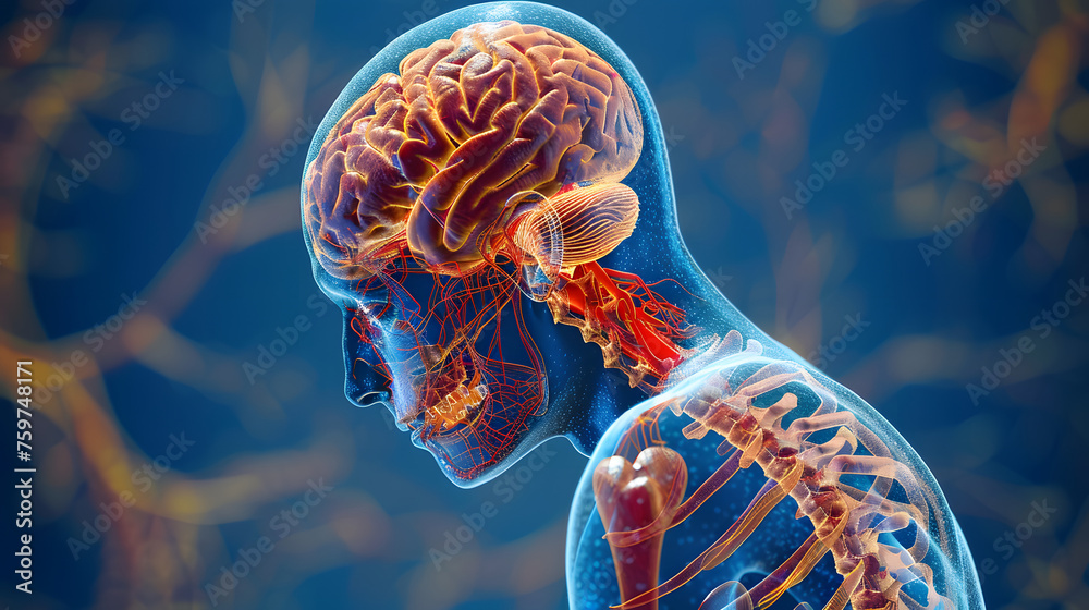 Central Organ of Human Nervous System Brain Anatomy Stock Illustration ...