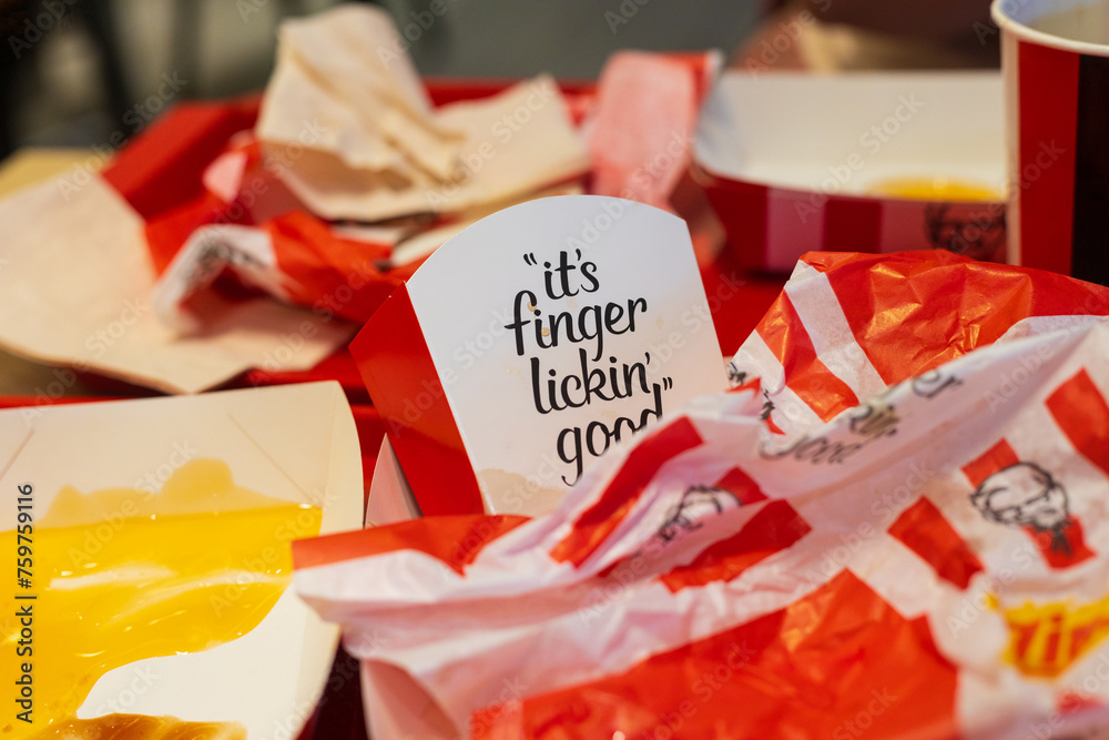 Pattaya, Thailand - 23 December, 2023: abandoned trash from packaging ...