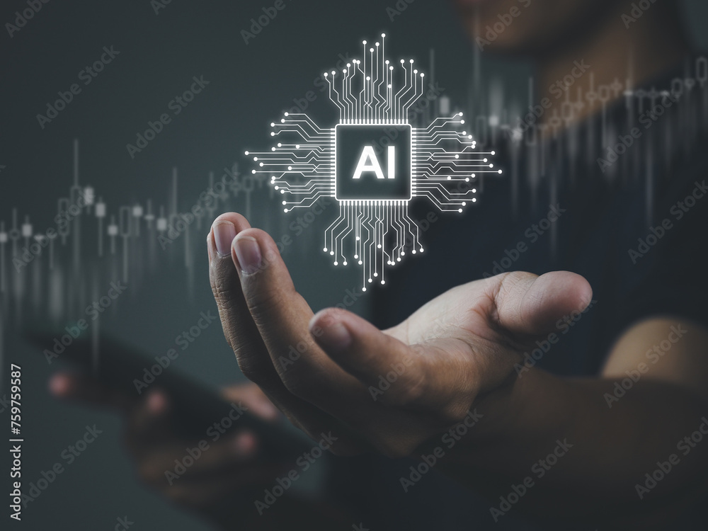 The rise of artificial intelligence technology AI. Growth of users and ...