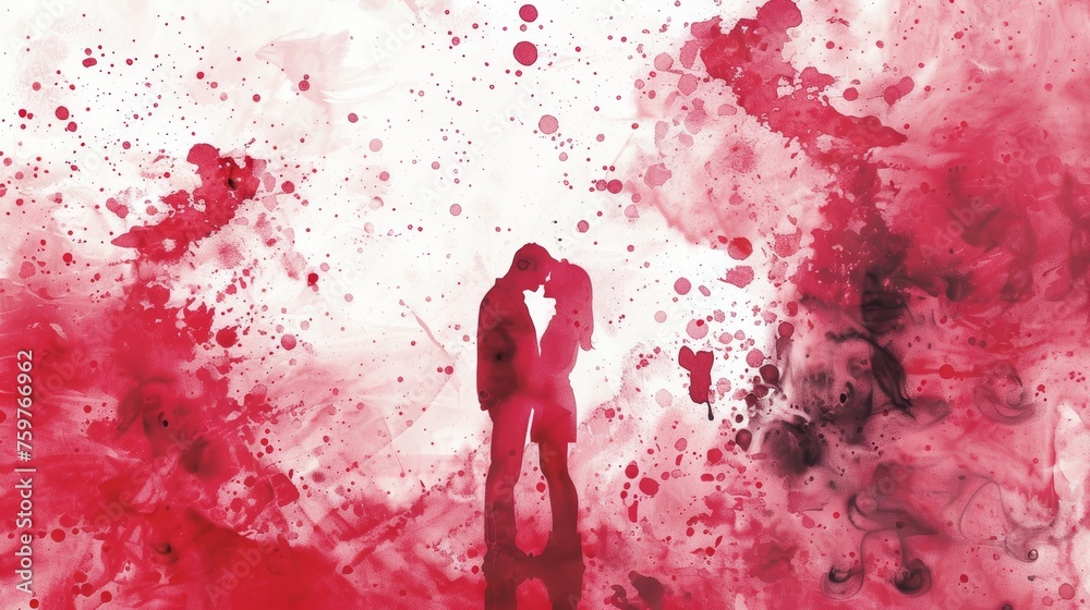 Red Splash Art: Vibrant red paint splashes and splatters, creating a ...