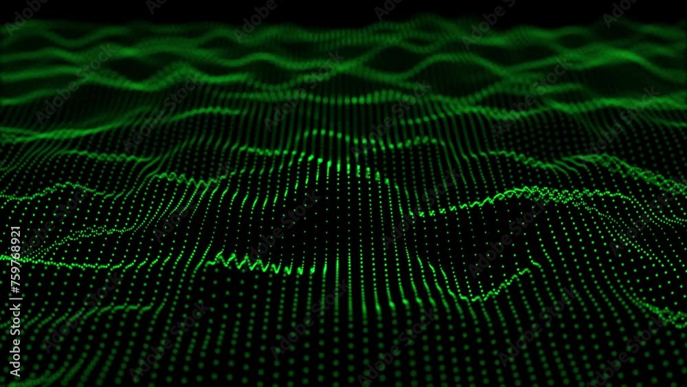 Particles wave animation. Data wave or water waves slice background ...
