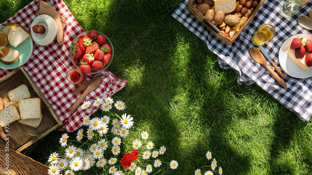 A DIY Memorial Day picnic setting in the backyard with handmade ...