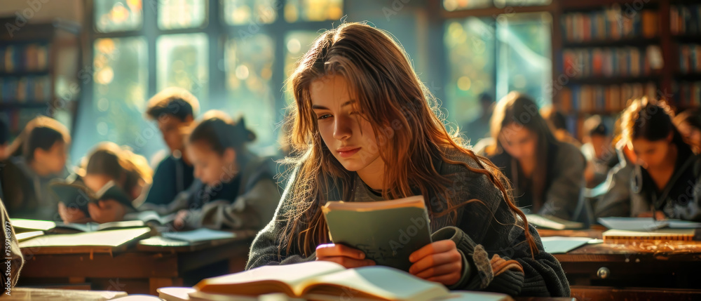 Academic Focus, Students studying in classroom, Educational Dedication ...