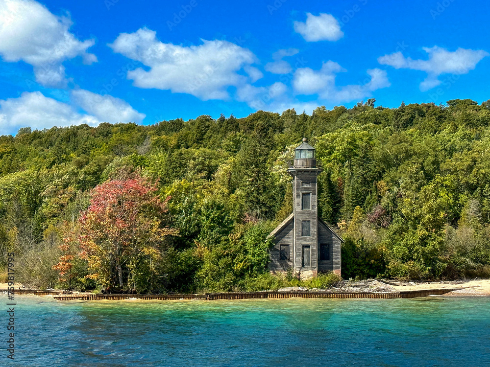 East Channel Lighthouse at Pictured Rocks National Lakeshore Lake ...