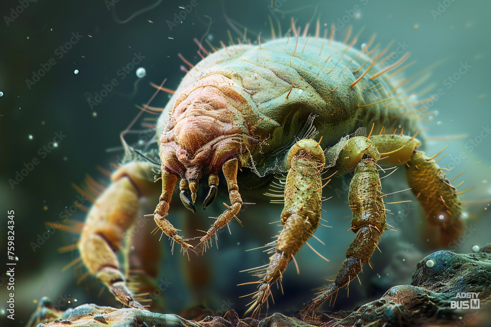 Dust mite fantastic or futuristic, microscopic parasites and animal ...