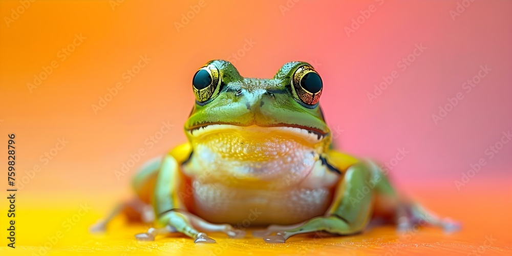 Leap Year Celebration with Cheerful Frog Jumping Against a Colorful ...