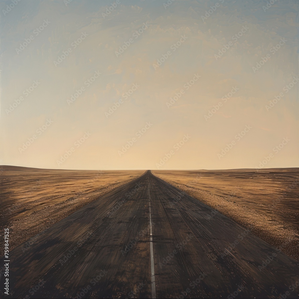 The metaphor of a journey as a road that stretches beyond the horizon ...