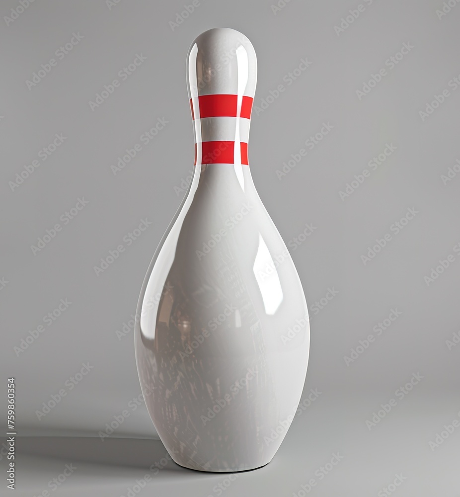 Elegant bowling pin with iconic red stripes - a versatile design for ...