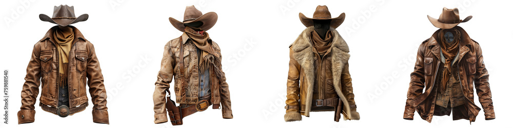 Cowboy Outfit clipart collection, symbol, logos, icons isolated on ...