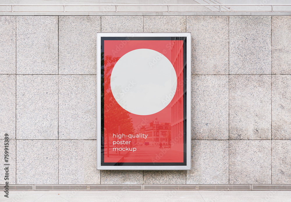 Modelo de Street Outdoor Glued Poster Advertising Billboard Mockup ...