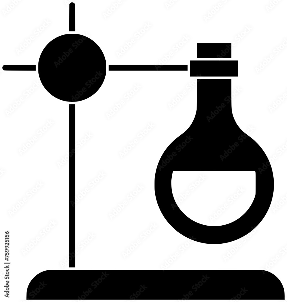 chemistry illustration research silhouette laboratory logo apparatus ...