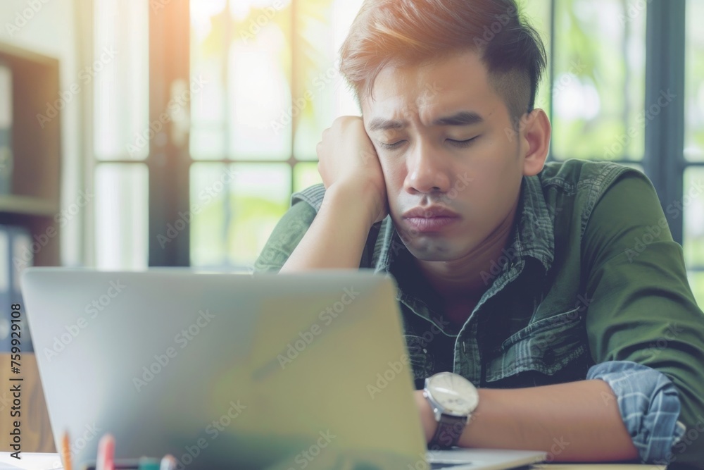 Overemployed and overworked employee struggling to poor time management ...