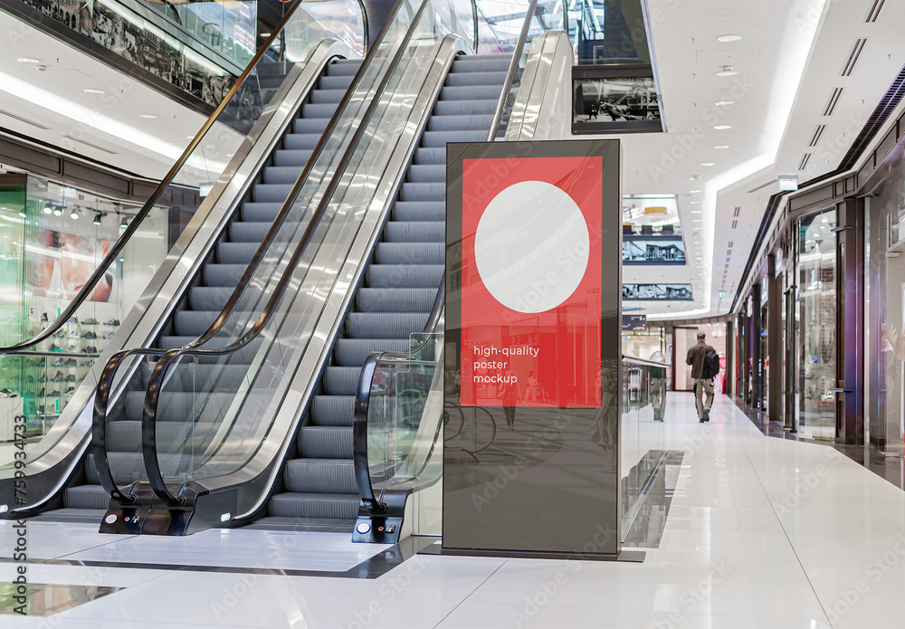 Indoor Glued Poster Advertising Billboard Street Mockup Template Store ...