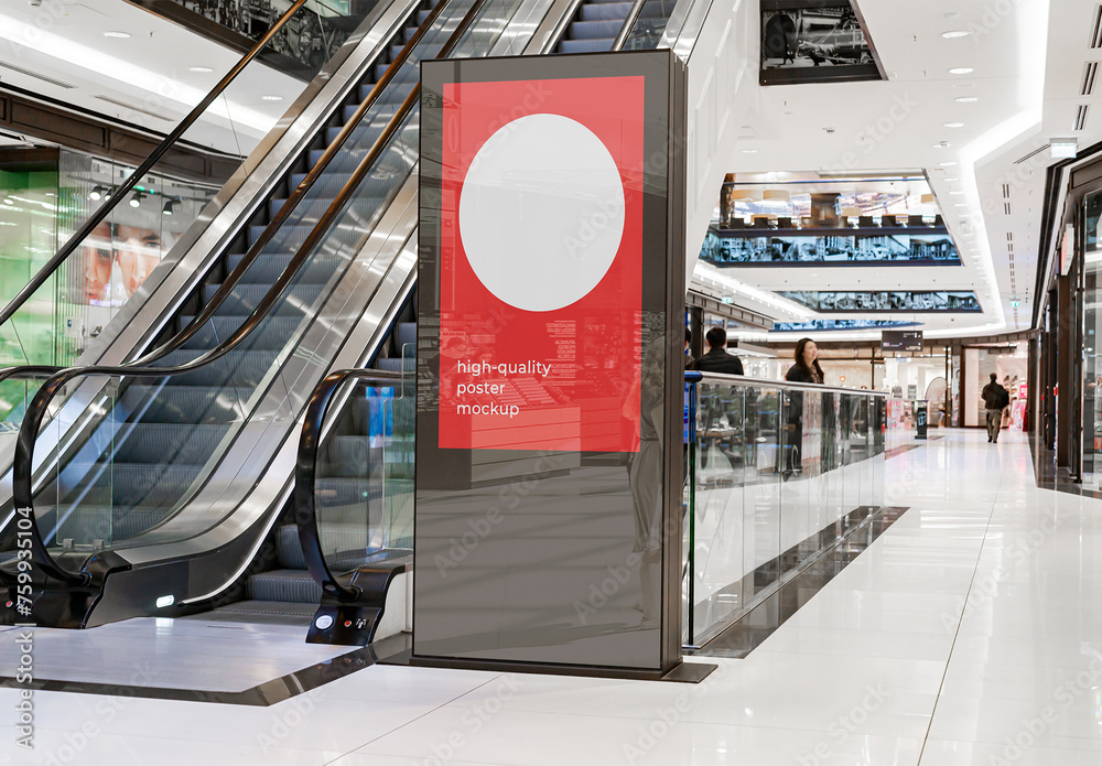 Indoor Glued Poster Advertising Billboard Street Mockup Template Store ...