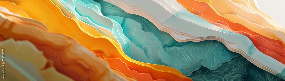 Use abstract shapes and colors to depict the geological study of ...