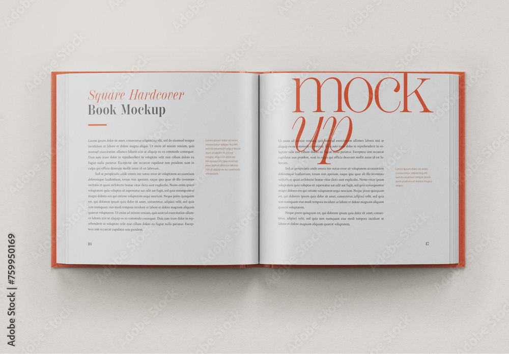 Open Square Hardcover Book Mockup Stock Template | Adobe Stock