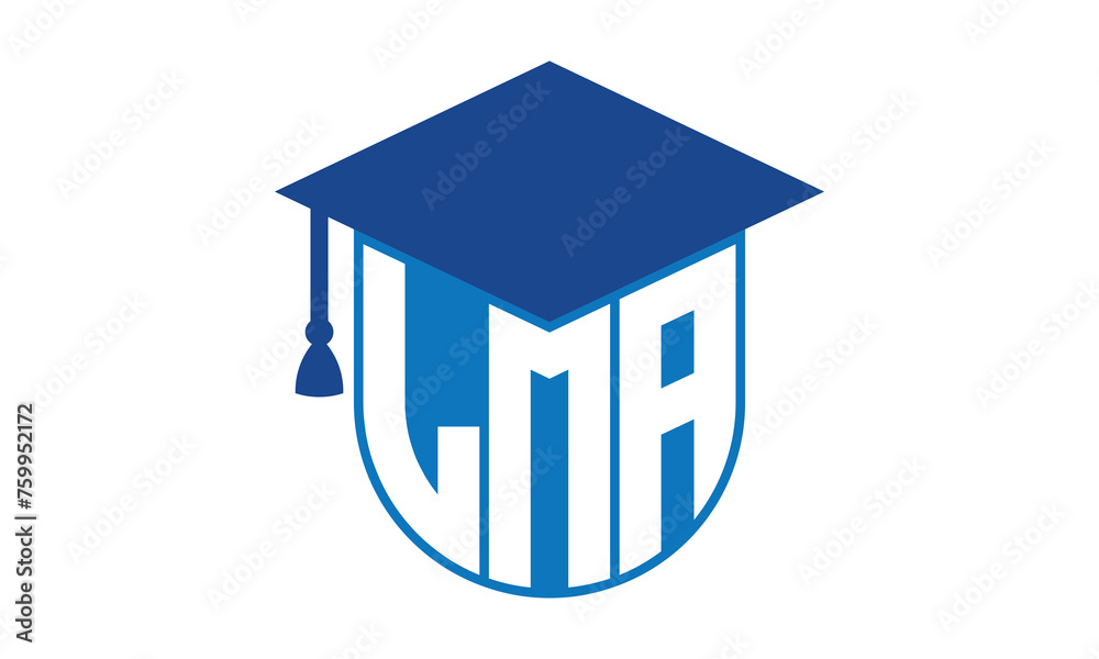 LMA initial letter academic logo design vector template. school college ...