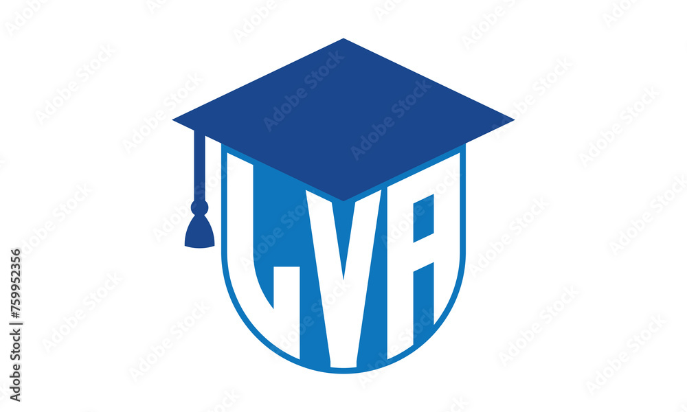 LVA initial letter academic logo design vector template. school college ...