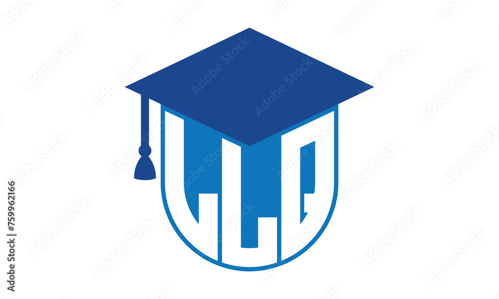 LLQ initial letter academic logo design vector template. school college ...
