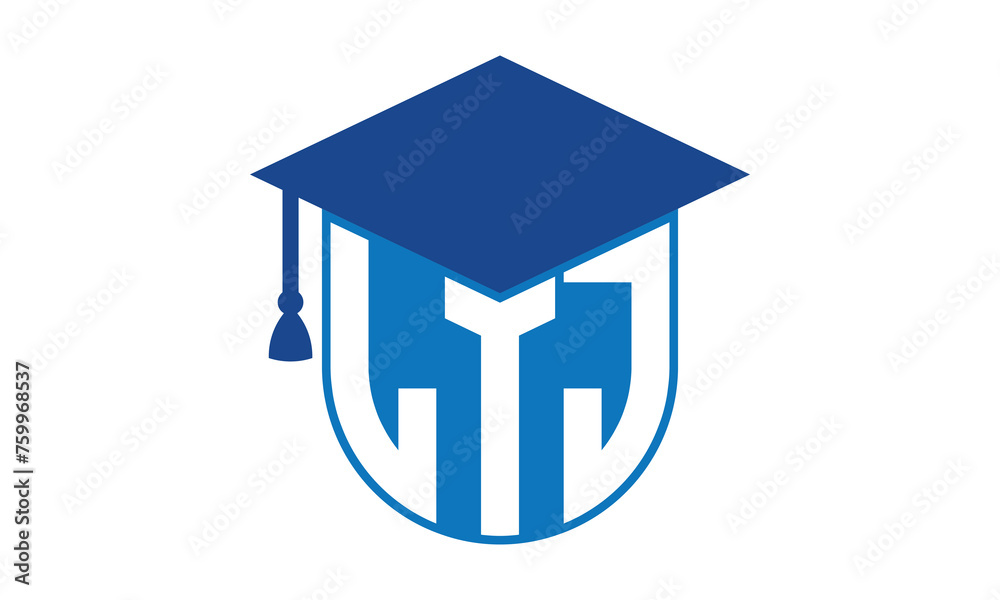 LTJ initial letter academic logo design vector template. school college ...