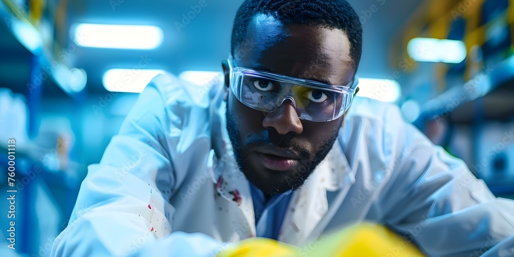 Dedicated African American forensic scientist meticulously investigates ...