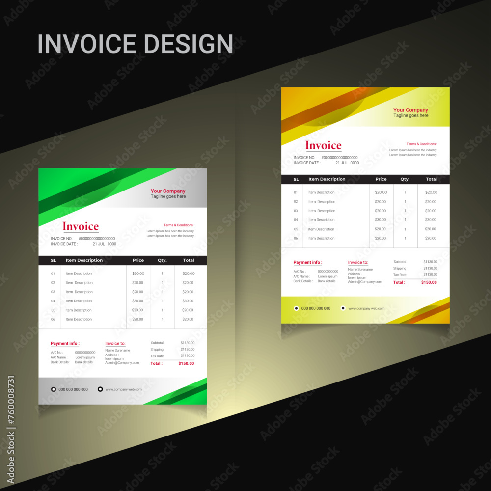 Expert Design for Invoices. Template for business invoice form. Money ...