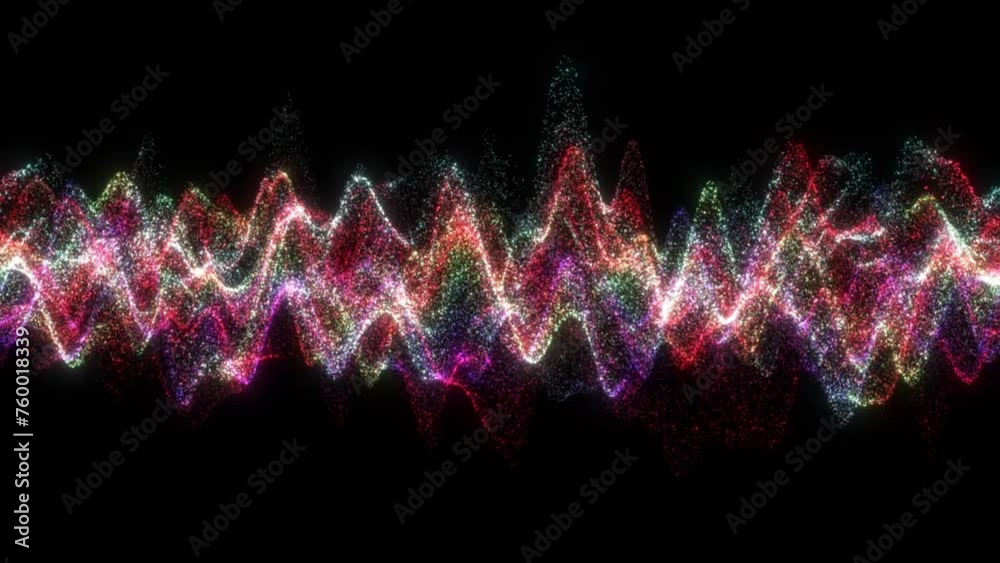 Sound Signal Randomly Fractal And Moving Animation. Digital Sound ...