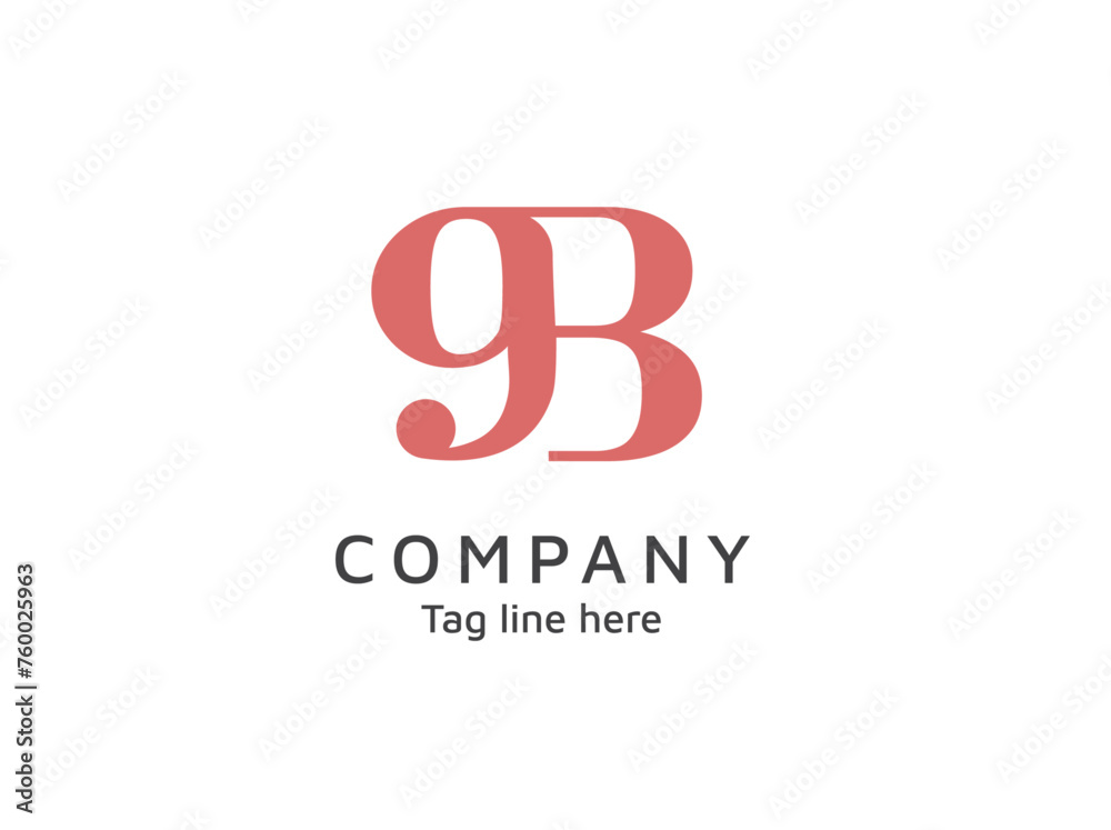 Minimal logo with 9B number and letter, minimal logo, modern and bold ...