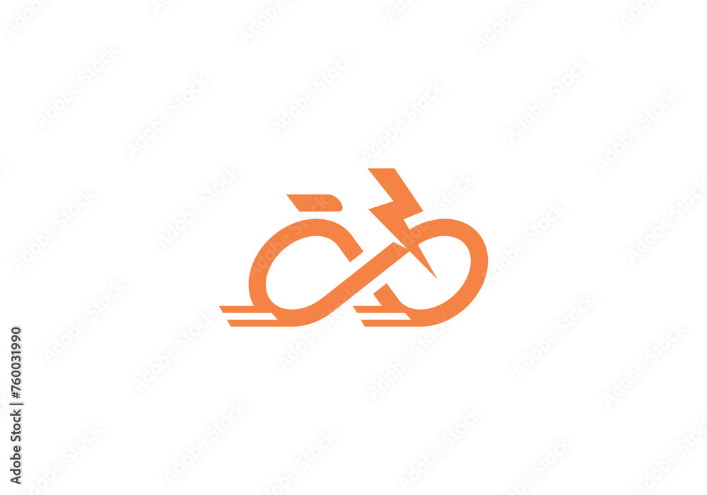 infinity lightning with electric bicycle logo design Stock Vector ...