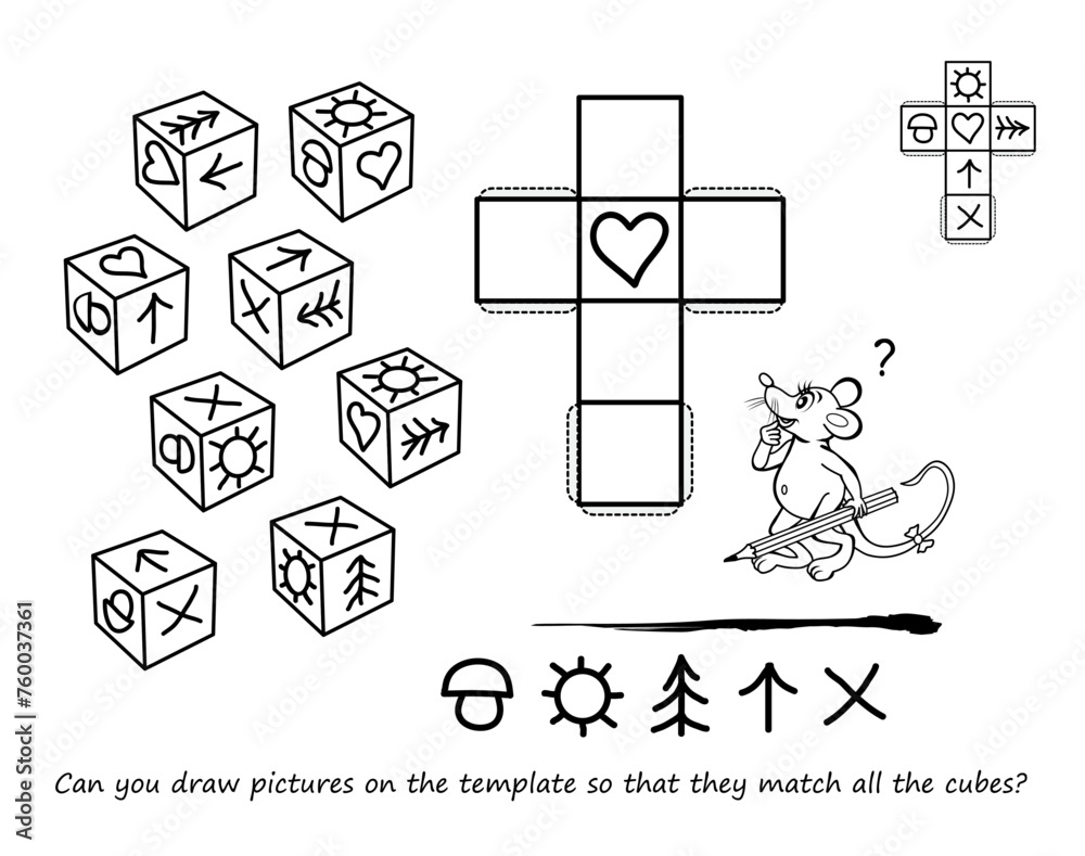 Logic game for the smartest. Can you draw pictures on the template so ...