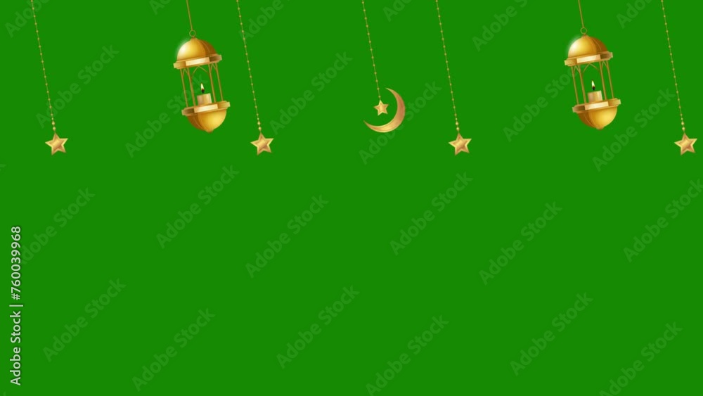 Ramadan Lantern, Ball, and Moon Animation on Green Screen: Seamless ...