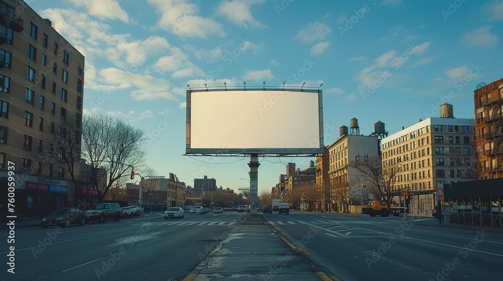 Blank billboard mock up in an empty city, for advertisements and ...