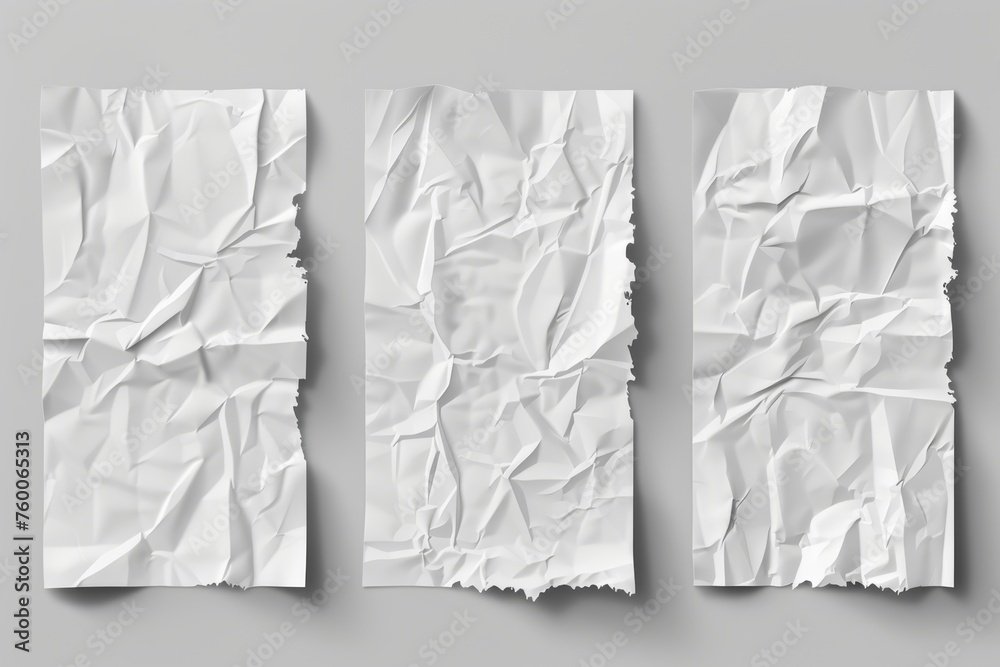 An illustration of wet wrinkled and creased paper with a crumpled ...