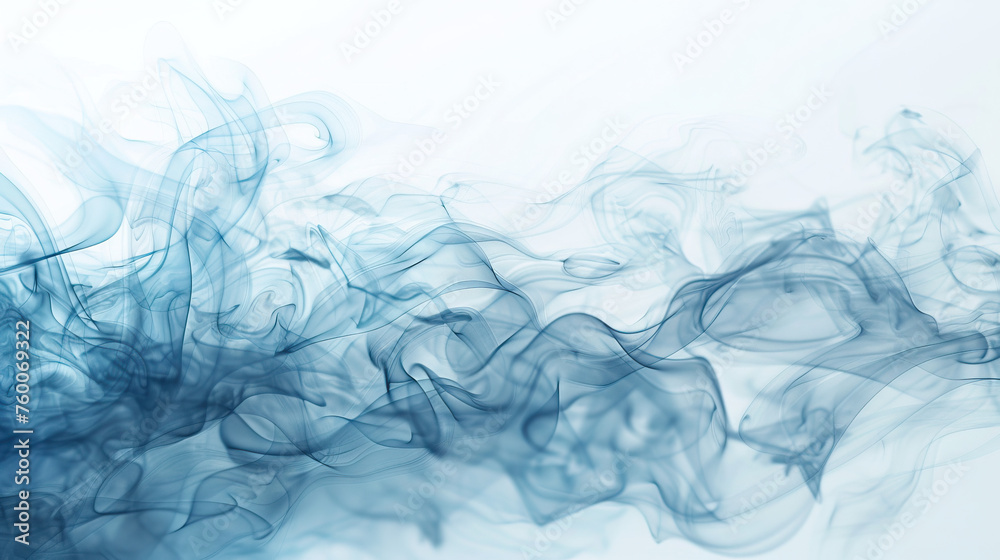 creative blue smoke art water paint background isolated on white card ...