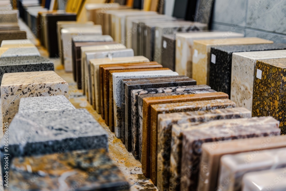 Countertops Galore! A Variety of Granite Colors and Patterns on Display ...