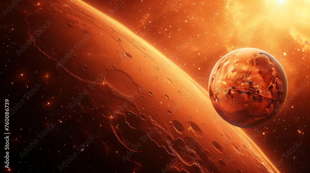 Dynamic image of an orange planet with a stunning fiery ring ...