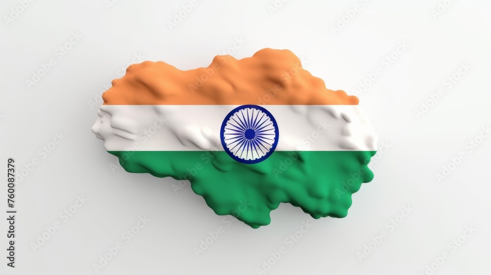 A digital illustration of India's map rendered with the national ...