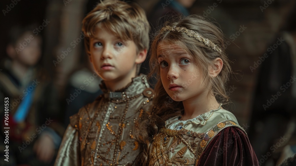 A boy and a girl swapping traditional gender roles in a school play ...