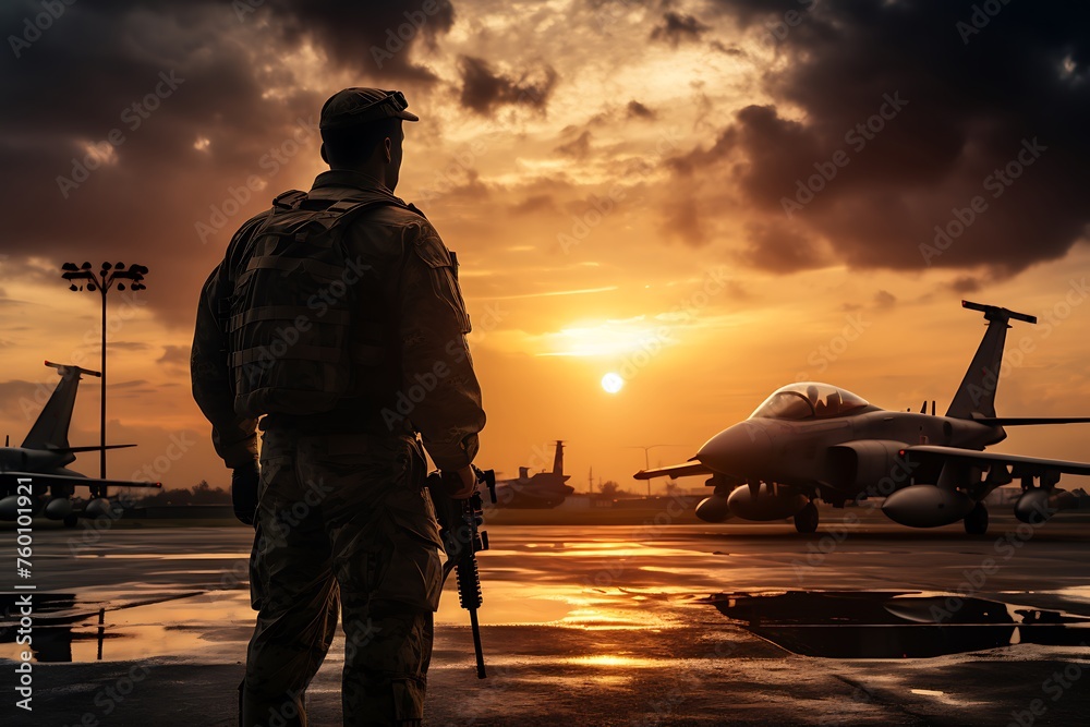 United States Air Force (USAF) special forces soldier in the airport at ...