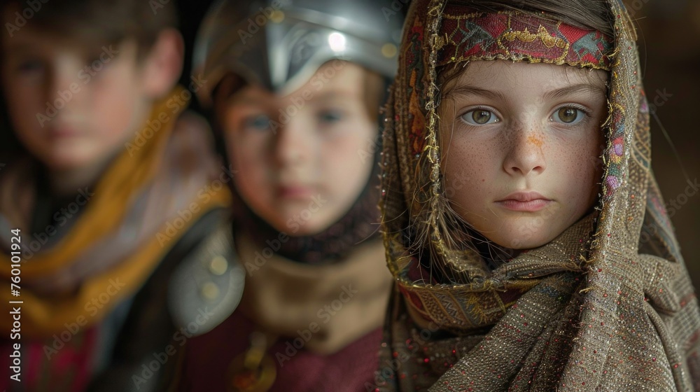 A boy and a girl swapping traditional gender roles in a school play ...
