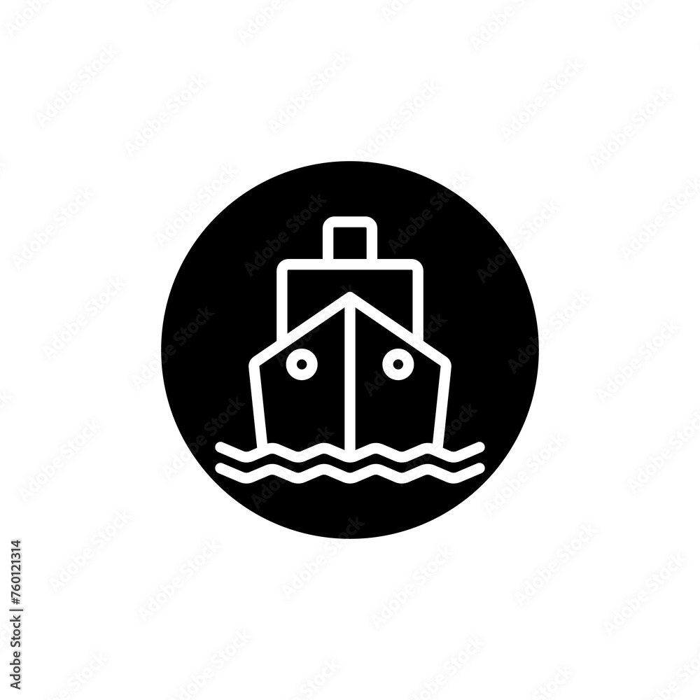 transport ship icon,front view. simple line style sign symbol. Vehicle ...